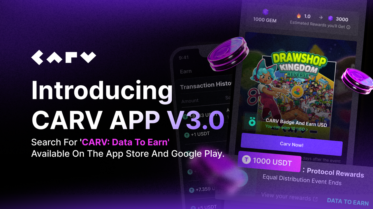 Download To Earn: Download the CARV APP and share to receive an exclusive 1000U by CARV | Galxe ...